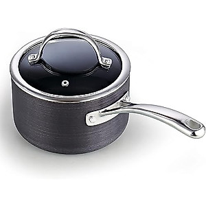 Cooks Standard 2-Quart Hard Anodized Nonstick Saucepan with Lid, Black