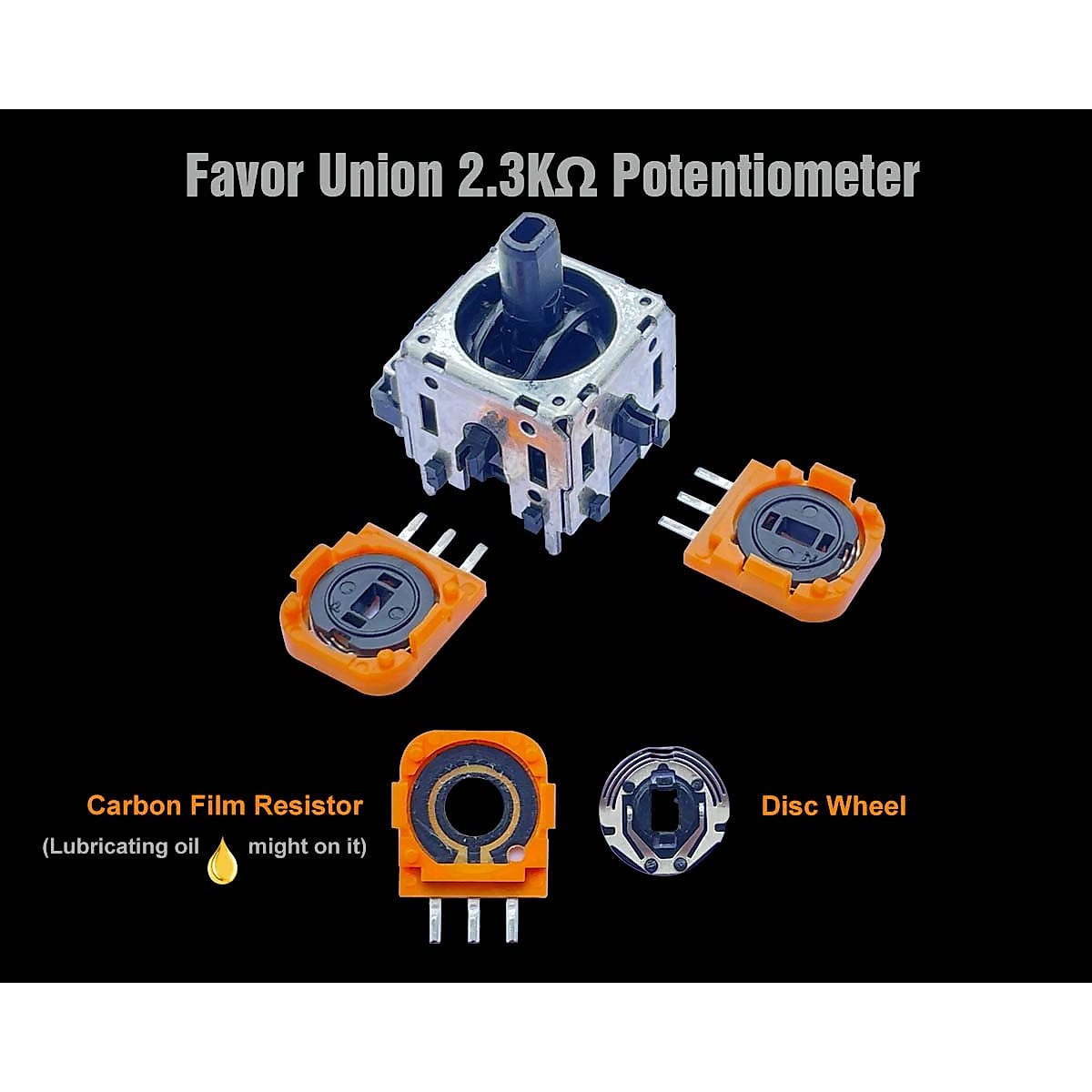 ElecGear 8X FU 2.3K Replacement Potentiometer + Drift Fix PCB for PS5 DualSense Wireless Controller, Trim Pot Resistor Thumbstick Module Sensor for Favor Union Analog Joystick