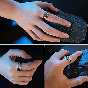 STJERNES s925 Sterling Silver Relaxing Rings For Women，Adjustable Stacking Spinning Worry Ring，Jewelry for Best Friends