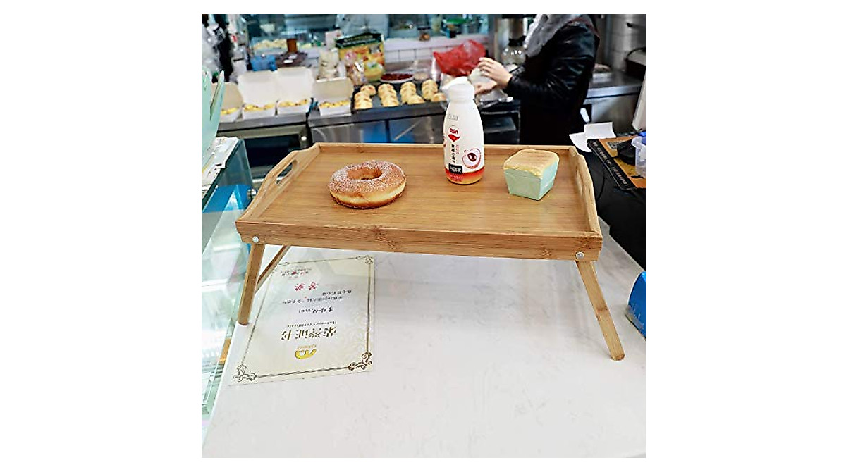 Folding Bamboo Serving Tray - Portable & Versatile