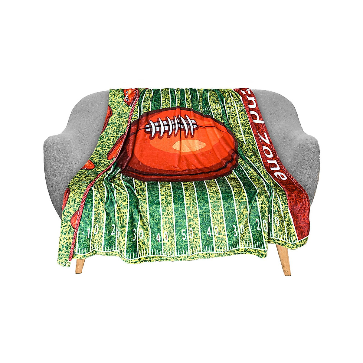 Vicimi Football Blanket for Boys Double Sided Pattern Throw Soft Flannel Footballs Gift Decor for Birthday Graduation Christmas Thanksgiving 50"x60"