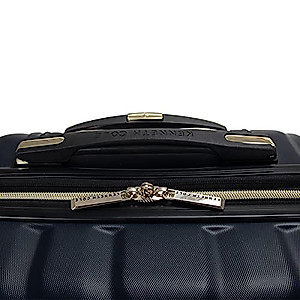 Kenneth Cole Reaction "Madison Square" Women's Luggage Lightweight Hardside Chevron Expandable 8-Wheel Spinner Carry On Suitcase, 20-inch Carry-On, Navy With Gold Zippers