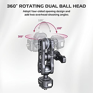 FALCAM F22 Dual Quick Release Articulating Magic Arm Kit, Camera Mounting Adapter w/ Double Ballheads, Aluminum Camera Accessory Kit for Filmmaker&Photographer, Fits for Sony Canon DSLR Monitor Webcam