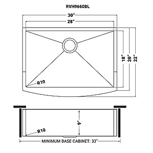 Ruvati Brass Tone 30-inch Apron-Front Matte Gold Stainless Steel Farmhouse Kitchen Sink - Single Bowl - RVH9660GG