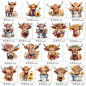 36Pcs Highland Cow Cupcake Toppers Highland Cow Birthday Decorations Highland Cow Party Supplies Highland Cow Cattle Cake Decorations for Farm Animal Birthday Party Baby Shower Supplies