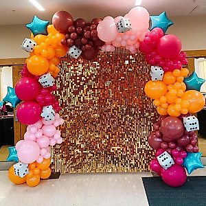 MEBAY Balloons Arch Kit, 146Pcs Matte Rose Red Tender Pink Macaron Green Yellow Latex Balloon Different Sizes 18 12 10 5 Inch for Birthday Baby Bridal Shower Wedding Party Backdrop Decorations