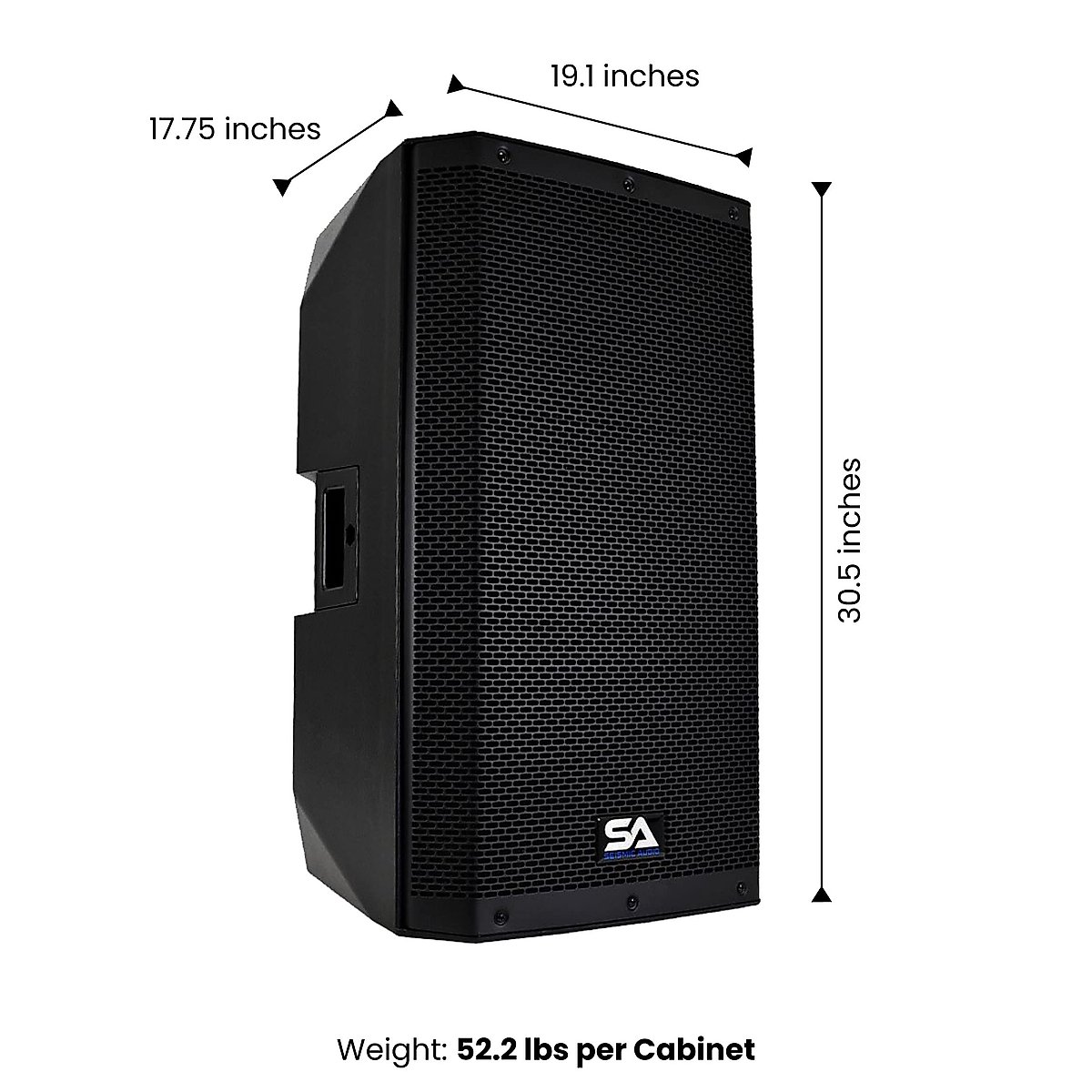 Seismic Audio Speakers Riot-15, Pair of Powered 1000 Watt PA/DJ Speaker with Bluetooth, 15 Inch Speaker, DSP, Built in Mixer & Class D Amplifier