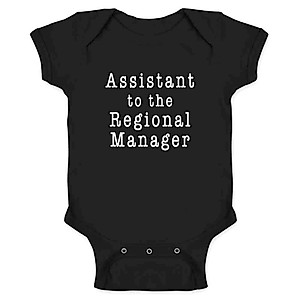 Pop Threads Office Assistant Regional Manager Infant Bodysuit Unisex Baby Girl Boy Clothes Black 6M