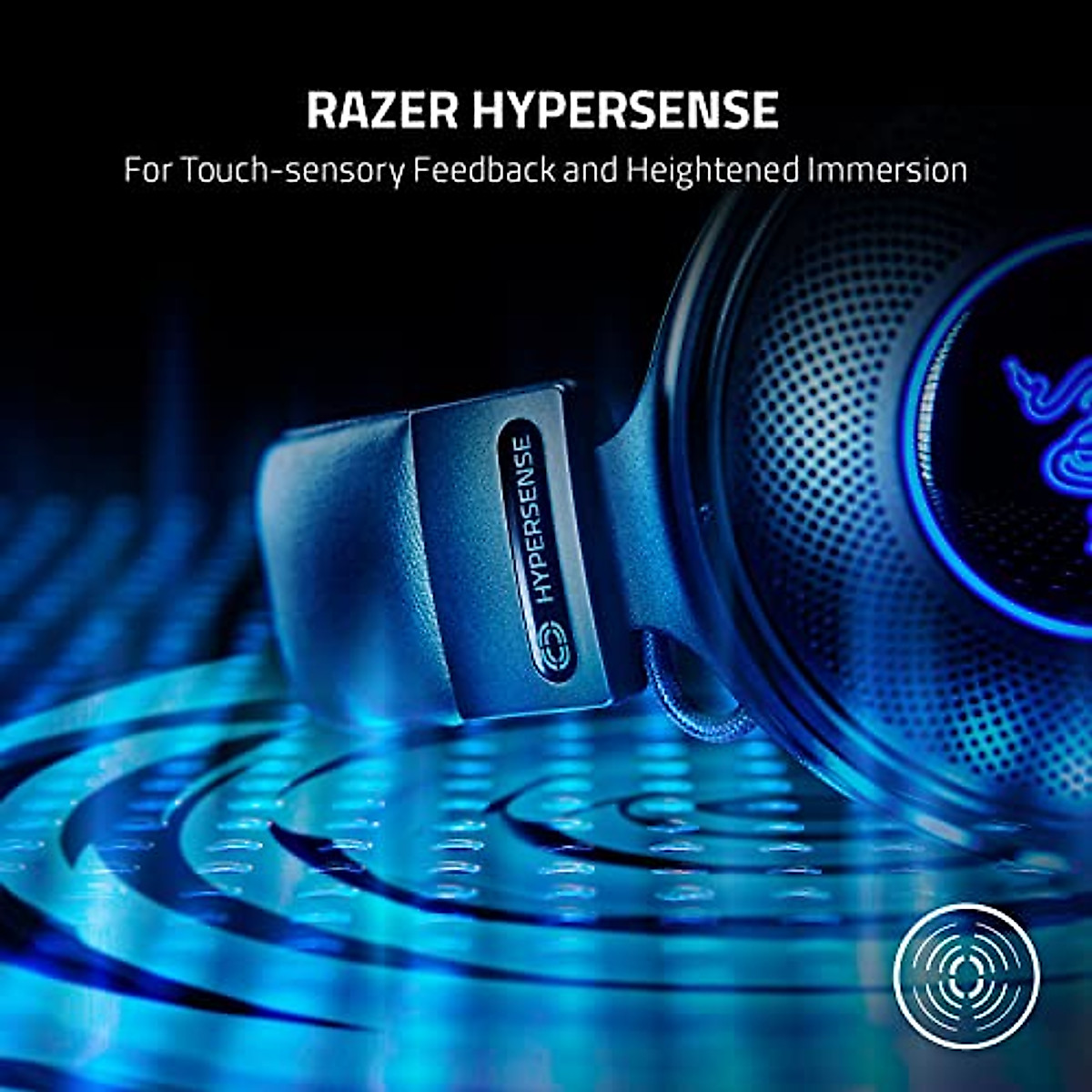 Razer Kraken V3 HyperSense Wired USB Gaming Headset w/Haptic Technology: Triforce Titanium 50mm Drivers - THX Spatial Audio - Hybrid Fabric & Leatherette Memory Foam Cushions - Detachable Mic