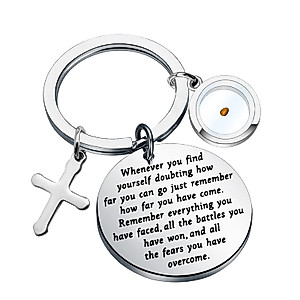 TIIMG Mustard Seed Inspirational Quote Keychain Faith Jewelry Religious Christian Gift Motivational Gift (Mustard Seeds whenever)