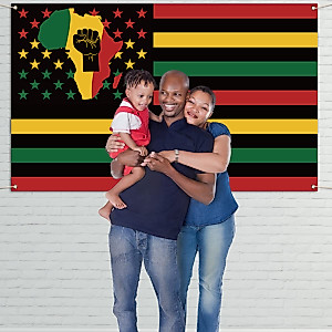 Black History Month Backdrop Banner Star and Stripes Juneteenth African American Holiday Photography Background Wall Decoration