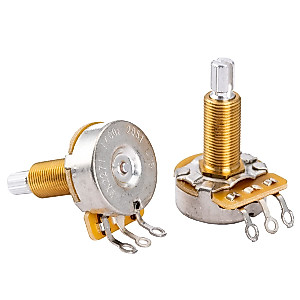 CTS 450 Series A500K Split Long Shaft Guitar Pots Audio Taper Potentiometers for USA Electric Guitar and Bass, 10% Tolerance (Set of 2)