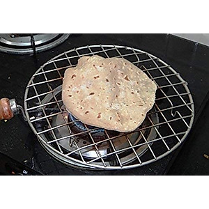 WhopperOnline Stainles Steel Multi-Purpose Round Wire Roasting Pan, Roti Jari, Roti Jali, Roti Grill, Papad Jali, Chapati Grill, Cooling Rack