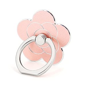 LaMignonne Cell Phone Ring Holder Flower Finger Ring Grip Stand 360° Rotation 180° Flip Universal Kickstand Compatible with All Smartphones (Rose Gold)