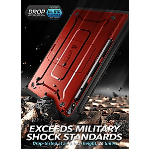 SUPCASE Unicorn Beetle Pro Series Rugged Full Body Protective Case for Samsung Galaxy Tab S7 FE 12.4 inch (2021), Ruddy
