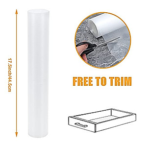 BAKHUK Shelf Liner for Kitchen Cabinets, 2 Rolls of 17.5 Inches x 25 FT, Non Adhesive Cabinet Liner, Double Sided Non-Slip Drawer Liner, Clear Ribbed Washable Refrigerator Mats for Pantry Cabinet