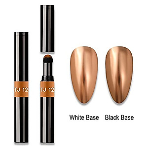 RoseFlower 12 Colors/Set Chrome Nail Powder Pen Holographic Nails Powder with Mirror Effect, Manicure Cushion, Neon Holographic Metallic Luster Powder Aurora Effect Pigment Glitter Fine Nail Art