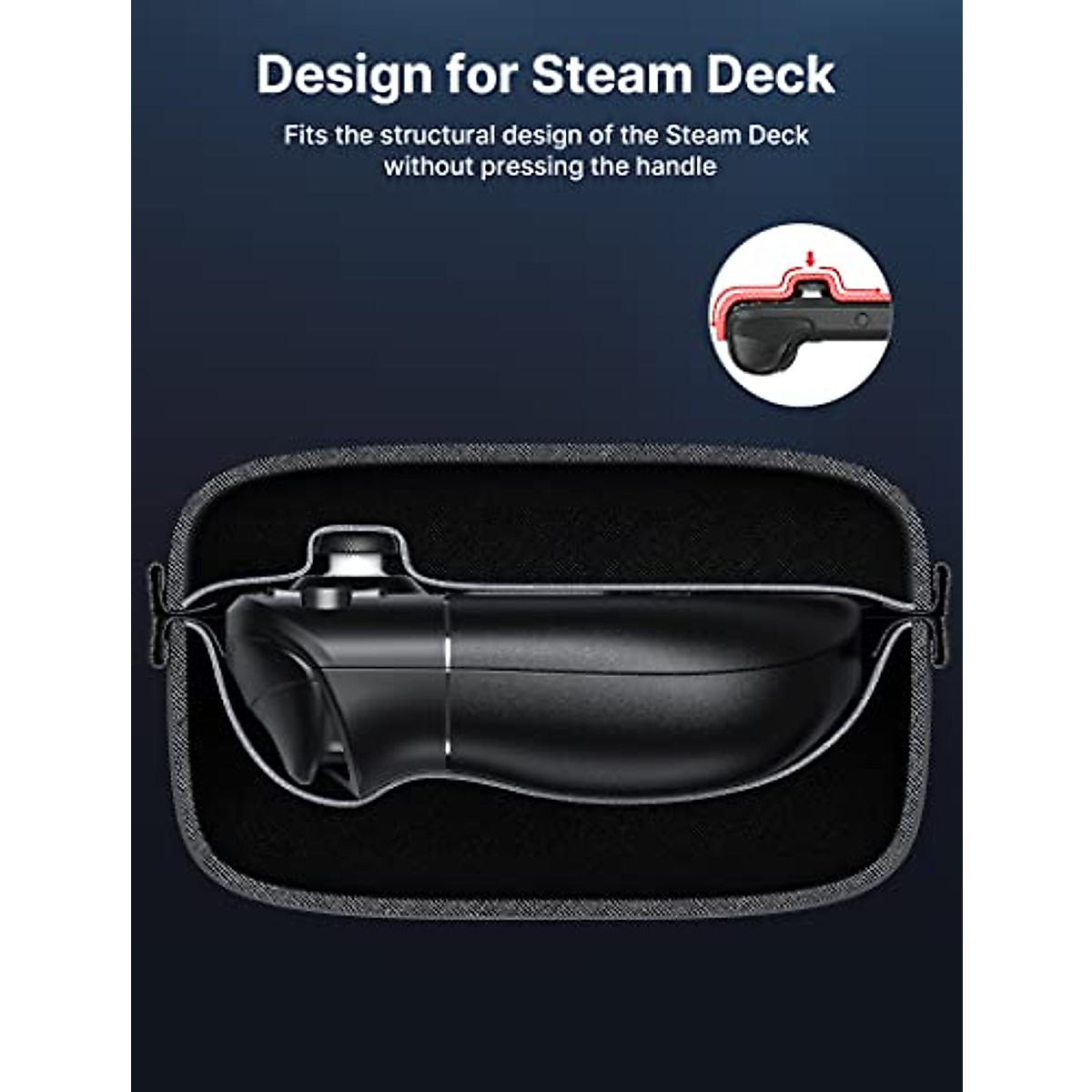JSAUX Carrying Case Compatible with Steam Deck/Steam Deck OLED, Protective Hard Shell Carry Case Built-in Charger Storage, Portable Travel Carrying Case for Steam Deck Console & Accessories - BG0102