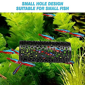 Abizoo Betta Fish Toys,Betta Tunnel Black,Small Hole Hollow Betta Fish cave,Safer for Small Fish Shrimp Betta Guppies,Aquarium Decor Fish Tank Accessories Decorations Hideout Tube