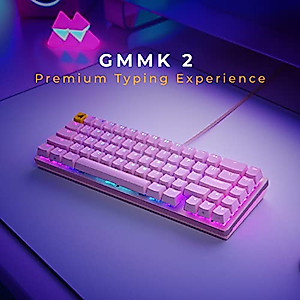 Glorious Gaming - Cute Pink Gaming Keyboard - Custom 65 Percent TKL Keyboard - Compact Low-Profile - Hot Swappable Mechanical Keyboard w/MX Keys - Double Shot Keycaps & Linear Switches