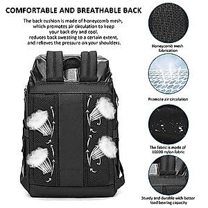 EYAMU Travel laptop backpack, Vintage Backpack,Carry on backpack,waterproof backpack,College Backpack,Fits 15.6 Inch Laptop, Men & Women (Black)