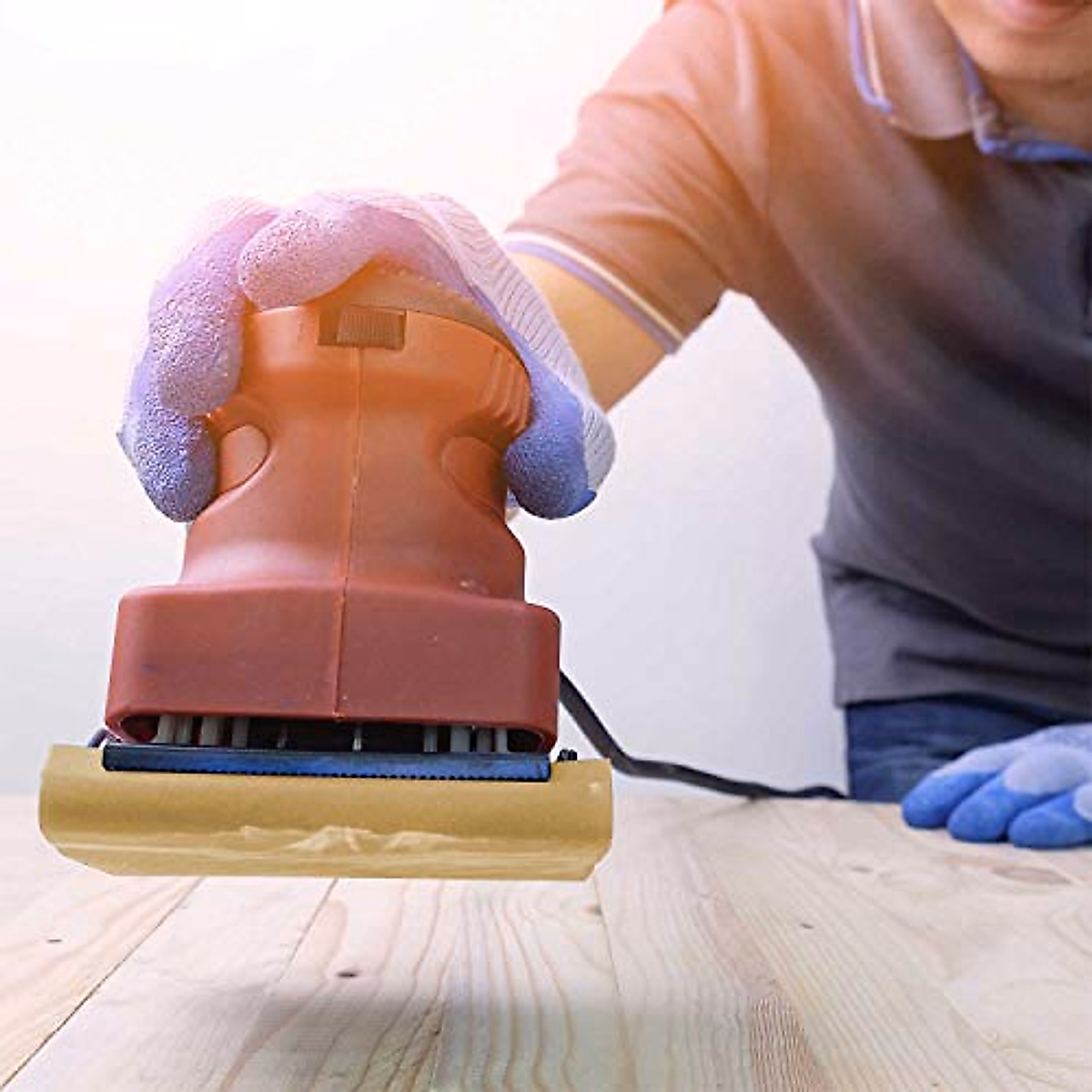 Dura-Gold Premium 80, 120, 150, 220, 240, 320, 400, 600, 800, 1000 Grit 1/4 Sheet Size Gold Sandpaper with Hook & Loop Backing, 5.5" x 4.5", 4 Each 40 Total - Wood Woodworking Automotive, Palm Sanders