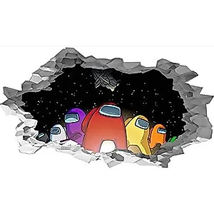 Among Us Wall Stickers A big one and 20Pcs/Sheet for Bedroom Wall Decals,Wall Decor for Kids,Computer Desk Wall Waterproof Hot Game Stickers for Laptop,Water Bottles