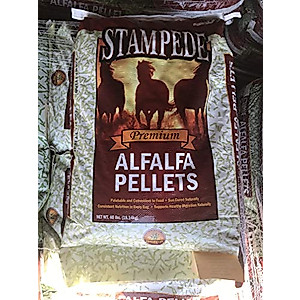Stampede Alfalfa Pellets, Non-GMO - Perfect for Rabbits, Goats, Equine, and More! (40 lb)