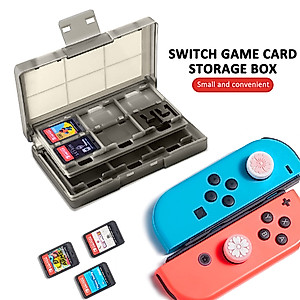 Xahpower Game Card Case Holder for Nintendo Switch, 24-in-1 Game Storage Case Compatible with Nintendo Switch/ Switch Lite/ Switch Oled Catridge Storage Box Black