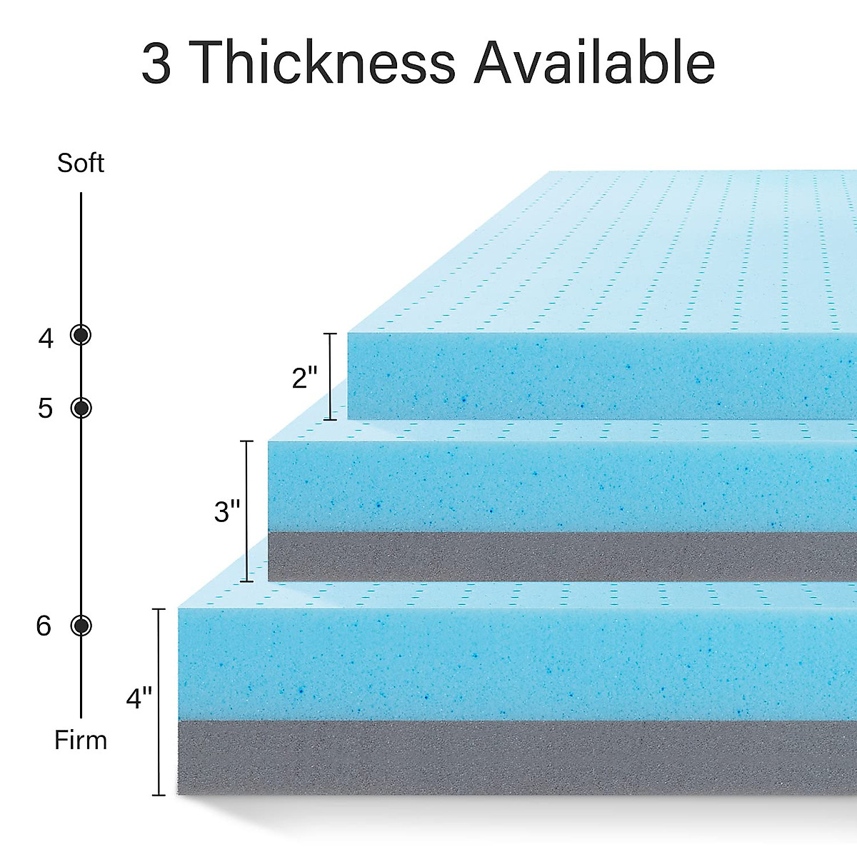 Maxzzz Queen Mattress Topper,2 Inch Ventilated Design Memory Foam Queen Mattress Topper,Cooling Gel Infused Swirl Foam Pad for Pressure Relief Back Pain, CertiPUR-US Certified