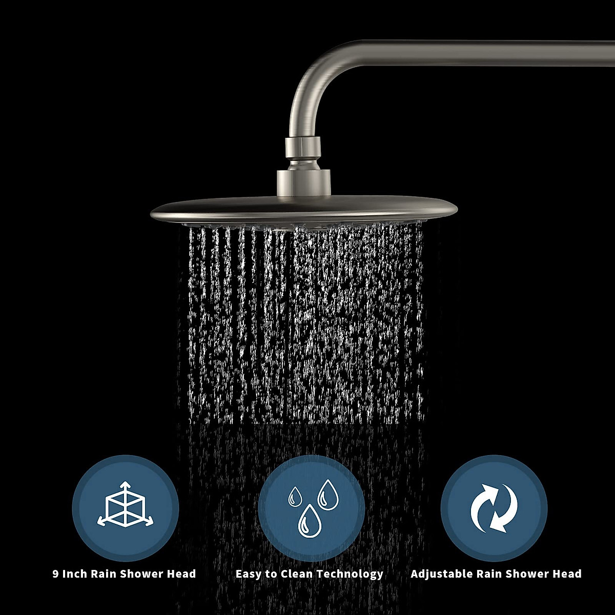 WRISIN Shower Faucet Set Brushed Nickel (Valve Included), Shower System with Rain Shower and Handheld, Shower Valve Kit with Valve and Shower Head