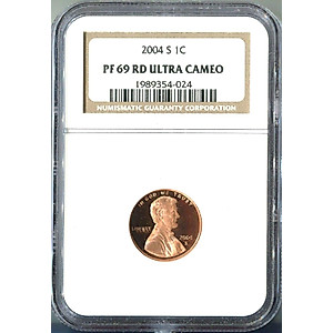 2004 S Lincoln Cent Gem Proof - Deep Cameo - Professionally Graded - Near Perfect - NGC PF69 Red UCAM -
