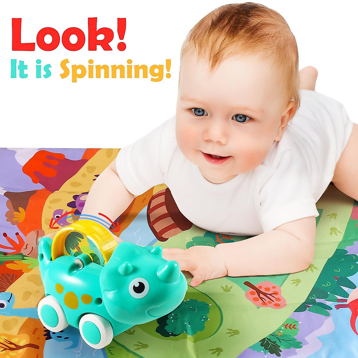 ALASOU 9 PCS Dinosaur Fantastic Creatures Toys with Playmat/Storage Bag|Baby Car Toys for 1 Year Old Boy|1st Birthday Gifts for Toddler Age 1-2|1 Year Old Boy Birthday Gift for Infant 12 18 Months