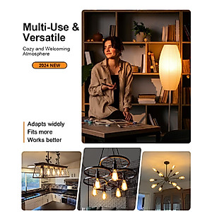 Ultra-Lasting 25000hs+ ST58 E26 LED Bulbs 60 Watt Vintage LED Edison Bulbs Warm White 2700K High Brightness, Bathroom Light Bulbs with 90+ CRI Non Dimmable Clear Glass, Pack of 4