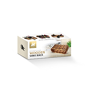 Mercurial Trade Wine Rack Free Standing 8 Bottle Acacia Wine Racks Countertop Cabinet Wine Holder Stand Wine Storage Shelf for Kitchen, Bar, Pantry