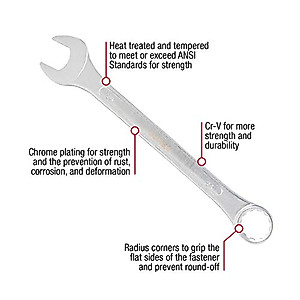 SUNEX TOOLS 9605MA 5 Piece Raised Panel Metric Combination Wrench Set (Raised Panel) CRV