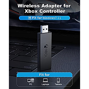 Caprioyens Wireless Adapter for Xbox One Controller Works with PC, Laptops, Tablets, Windows 7 8 10, Compatible with Xbox One, One S, One X, Elite 1, Elite 2 Controller - Low Latency (Black)