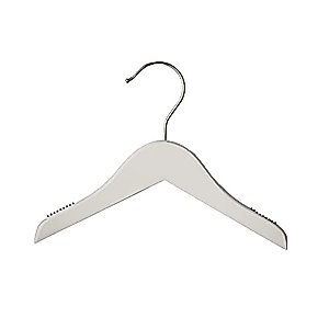 NAHANCO 10" Wooden Baby/Infant Hangers, Low Gloss White- 25/CTN.