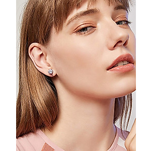 14K Rose Gold Plated 1.5 Carat CZ Clip-On Earrings - 7.5mm Round Cut Simulated diamond Clip-ons