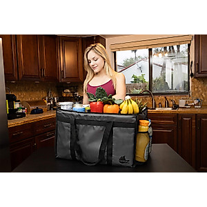 ThermalZ Insulated Food Delivery Bag, Cooler Bag, Extra Large Insulated Grocery Bags for Hot and Cold Grocery Shopping, Insulated Bag for Catering