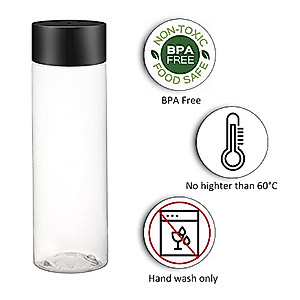 zmybcpack 24 Pack 12 OZ (350 ml) Clear PET Plastic Juice Bottles With Caps- - Plastic Smoothie Bottles-Reusable Bulk Beverage Containers with Lids For Juice, Milk and Other Beverage