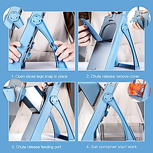 ONCE FOR ALL Upgrade Safe Mandoline Slicer Plus, Biger Size, Adjustable Vegetable Food Chopper Potato Fries Cutter, Detachable Blade, Kitchen Chopping Artifact, Gift (SkyBlue)