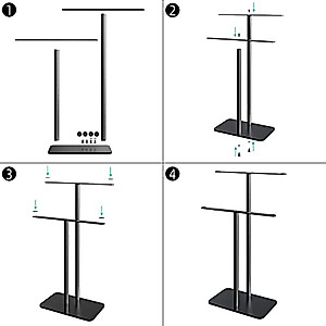 Towel Rack,Hand Towel Holder for Bathroom,Kitchen Hand Towel Rack for Countertop Vanity,Double-T Hand Towel Stand with Base,Metal Towel Stand,Black