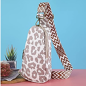 Mzjeaziany Sling Bag for Women Leopard Print Chest Bag Small Crossbody Bag PU Leather Satchel Daypack Shoulder Backpack for Traveling Hiking