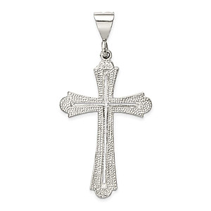 Sterling Silver Diamond-cut Cross Pendant 57mm 27mm style QC1870