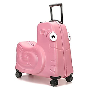 SEA PUNK Kids Luggage, Kids Ride-on Luggage with Spinner Wheels Suitcase, Kid's Ride-On Suitcase Help Your Child Relax, Carry On Trolley Luggage with Password Lock, 20"