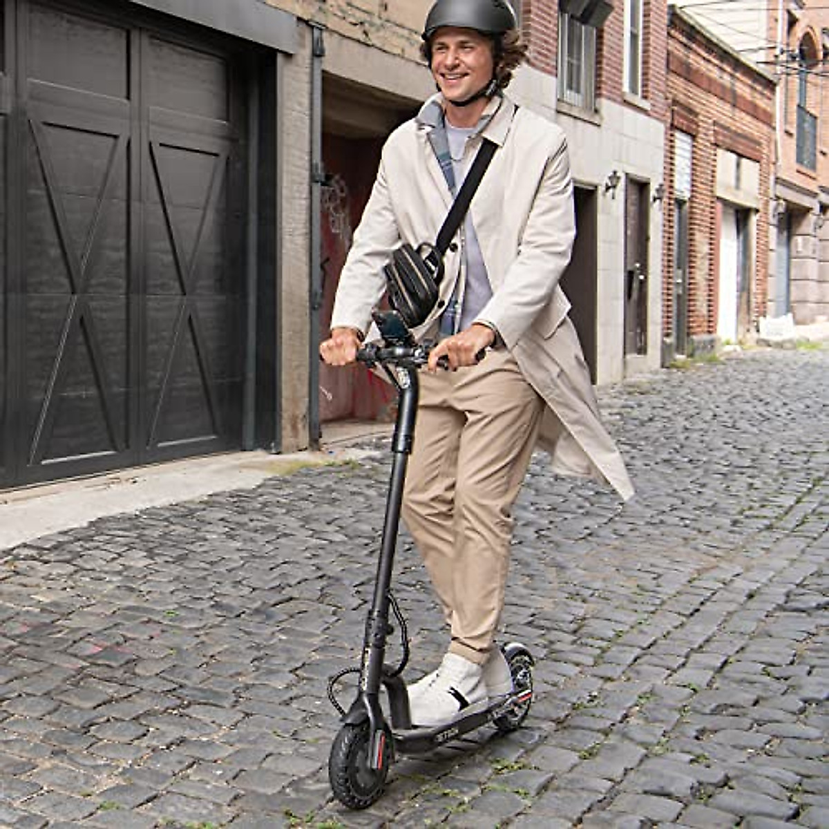 Jetson Eris Adult Electric Scooter - Includes Easy Folding Mechanism, LCD Display, Integrated Phone Holder, Reach Speeds up to 14 MPH, Range of up to 12 Miles, Ages 12+, Black, JERIS-BLK