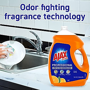 Ajax Ultra Professional Antibacterial Pot & Pan Dish Soap, Orange Scent, 145 fl. oz. (1.13 gal.), 4/Pack (61034313CT)