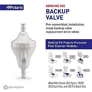 Polaris Genuine Parts G52 Backup Valve Replacement Kit for Automatic Pressure-Side Pool Cleaner VacSweep 280, 380, 180