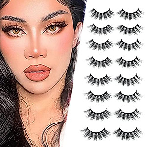 Kisslily 8 Pairs 18MM 3D False Lashes Pack Fluffy Curled False Eyelashes(3D-19)